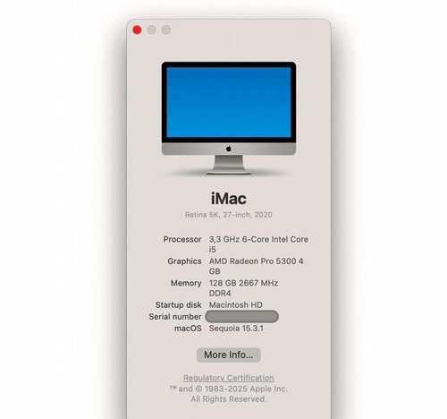 Apple iMac 27 5K 2020 i5 3.3 Ghz