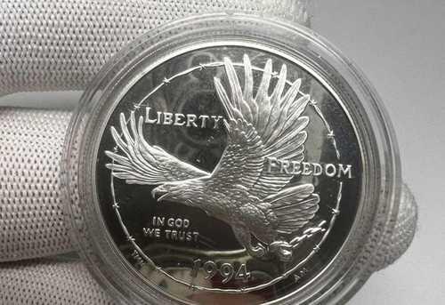 Серебро.Доллар США 1994г Музей Пруф