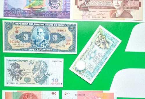 Иностранные банкноты, боны мира, купюры, деньги