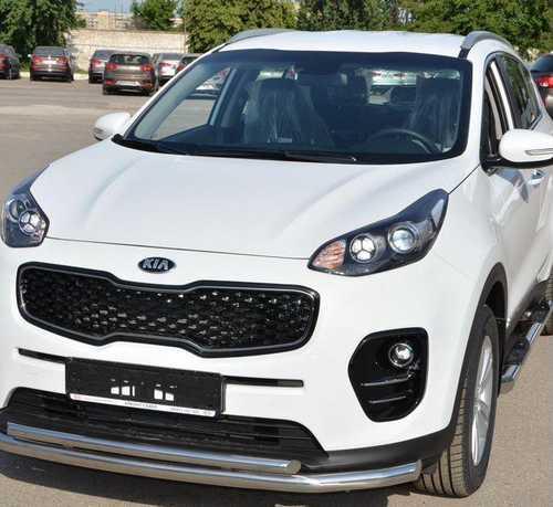 KIA Sportage 2015 Защита переднего бампера двойная