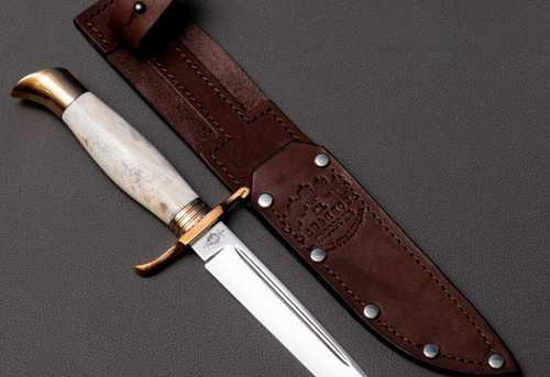 Нож Финка нквд - сталь К340, лосиный рог, бронза