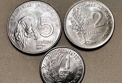 Бразилия набор монет FAO 3 шт UNC