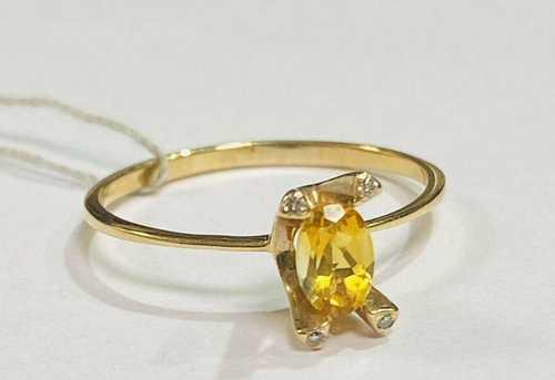 Золотое кольцо с цитрином (11200)*