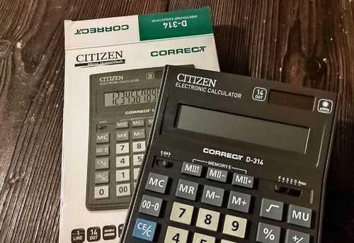Калькулятор Citizzen Correct D-314,новый