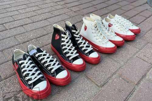 Converse des Garcons play High Red Sole