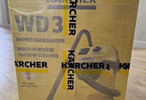 Профессиональный пылесос Karcher WD3 с розеткой