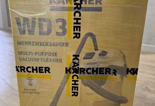 Профессиональный пылесос Karcher WD3 с розеткой