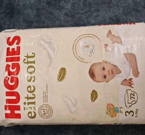Подгузники Huggies Elite Soft 3, 5-9 кг, 72 шт