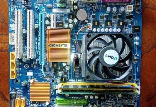 Материнская плата AMD с процессором и памятью