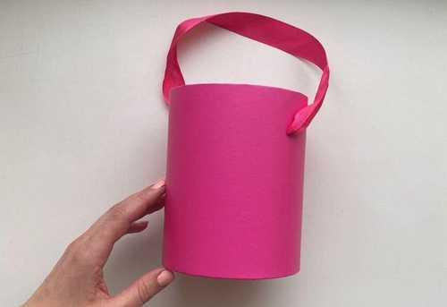 Круглая коробка розовая высота 15 диаметр 12