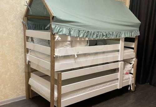 Детская выкатная кровать из массива