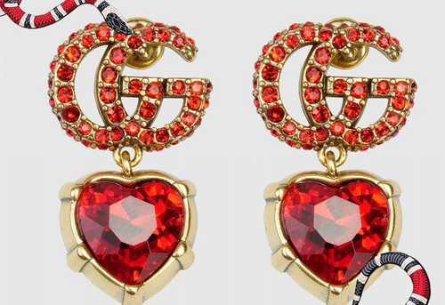 Серьги Gucci сердца