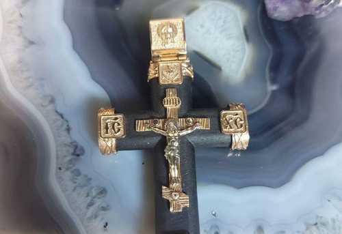 Золото крест с чёрным грабом