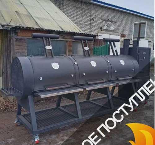 Гриль-коптильня для горячего и холодного копчения 3 в 1. Russia Grill модель Смокер-3 медная патина
