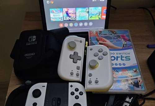 Nintendo Switch oled + 4 игры + Hori Split Pad