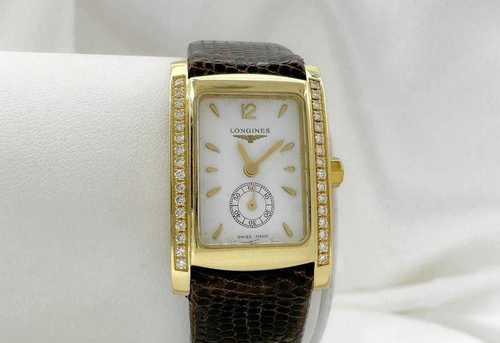 Золотые женские часы Longines c бриллиантами 750