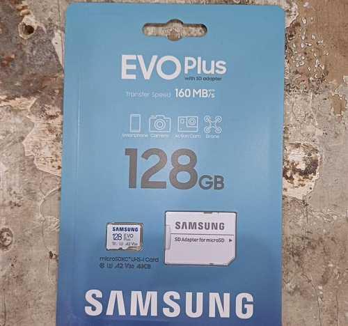 Samsung 128 microSD Evo Plus 160MB/s карта памяти