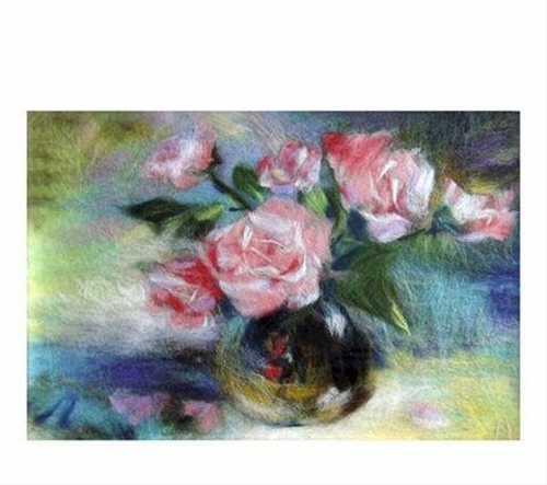 Набор для валяния (живопись цветной шерстью) 'Розы