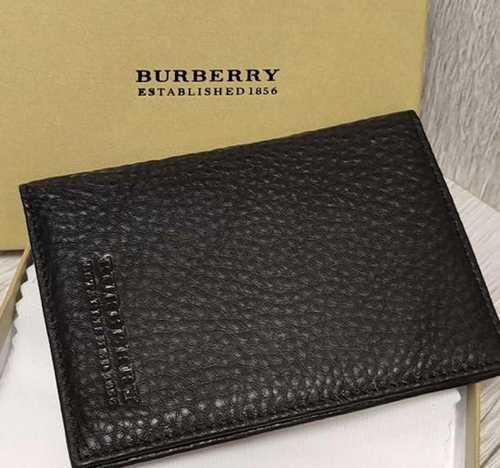 Кожаная обложка на паспорт Burberry black new