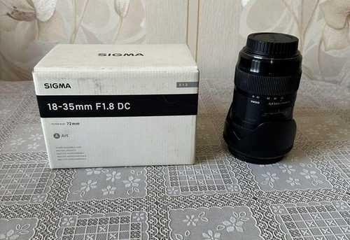 Объектив Sigma 18-35mm f/1.8 DC HSM Art Canon