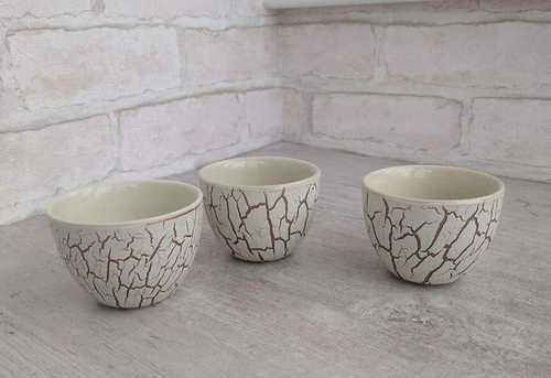 Чашки пиалы для чая 7,5*5 см, керамика, 3 шт