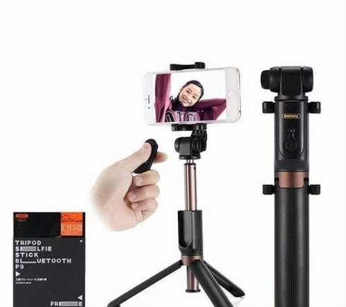 Монопод remax P9 Selfie Stick Bluetooth Black Трип