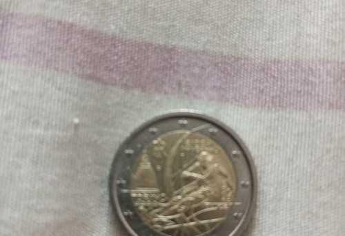 Монета -2 евро(Италия) Олимпиада-2006
