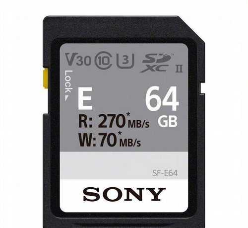 Карта-памяти sdxc 64GB Sony SF-E UHS-II U3 V30 270