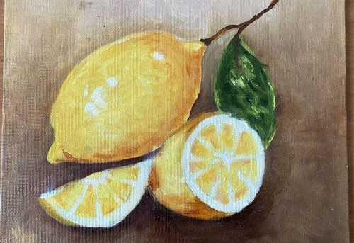 Картина маслом на холсте Лимоны