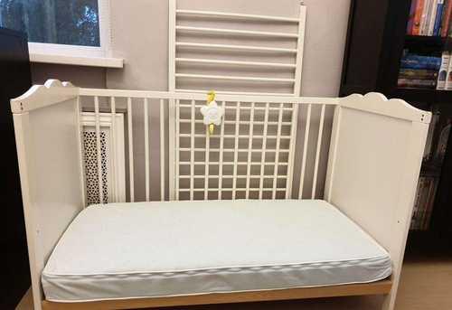 Детская кровать 120x60 с матрасом