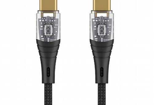 Кабель Deppa Crystal USB-С - USB-C, 1 м, 60W, чёрн