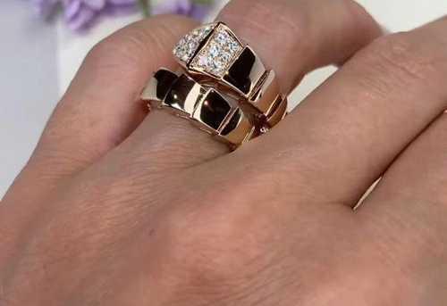 Золотое кольцо bvlgari змея, размер 17.0