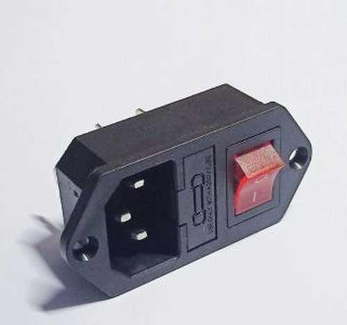 Разъём питания с выкл с подсвет и предохр 3pin C14