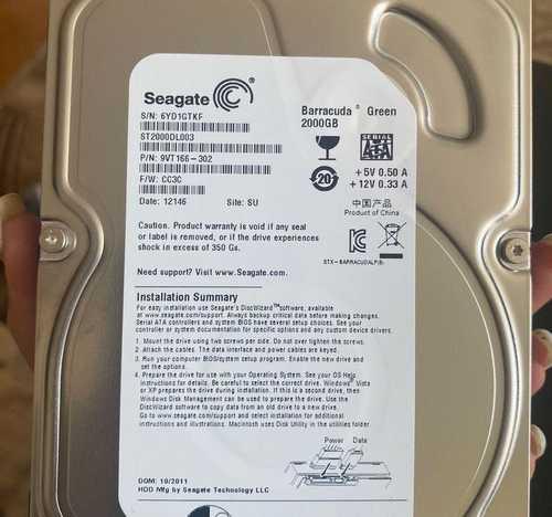 Жесткий диск Seagate barracuda 2tb st2000dl003