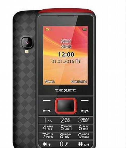 Мобильный телефон teXet TM-214 черный-красный