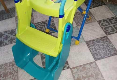 Детское сиденье на унитаз со ступенькой