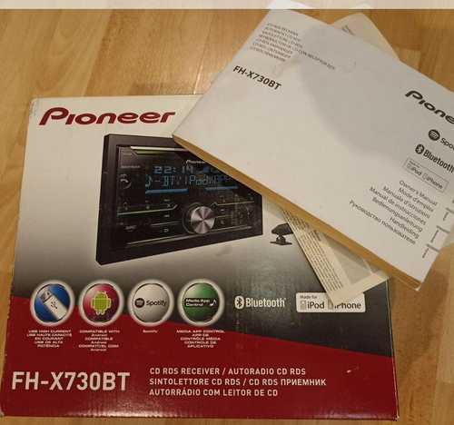 Магнитола 2din pioneer FH x730bt