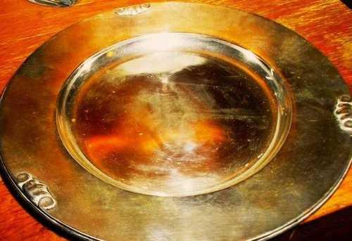 Тарелка поднос серебро 800 пр. Зап. Европа 19 век