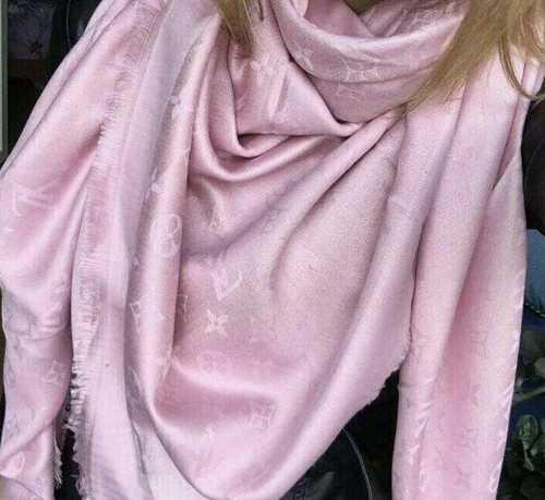Платок шаль Louis Vuitton нежно-розовый