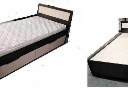 Кровать с матрасом и ящиками