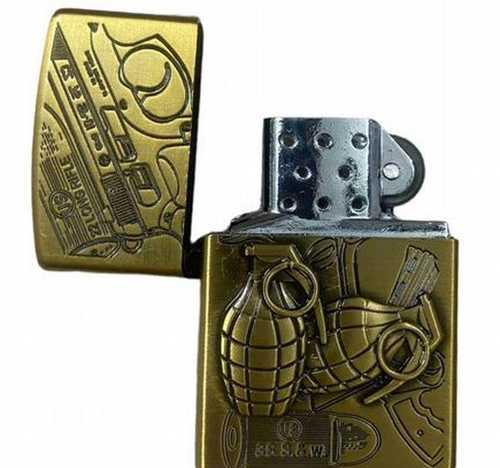 Зажигалка газовая желтая тип Zippo