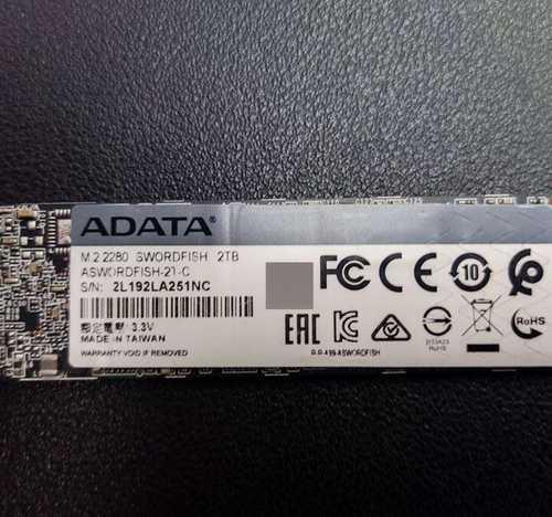 Ssd m2 2tb adata Swordfish