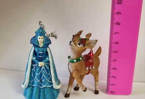 Елочные игрушки Снежная королева и олень