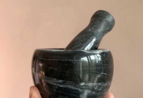 Ступка кухонная мраморная с пестиком из камня
