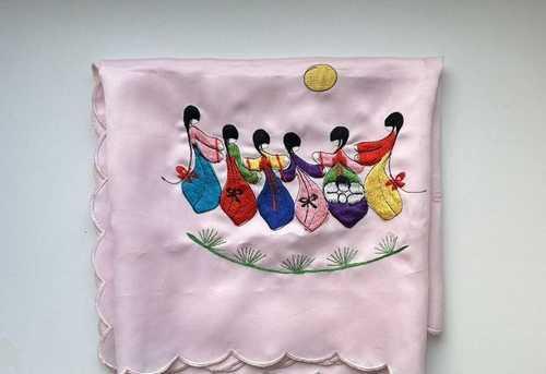 Платок шарф винтаж розовый япония