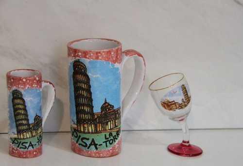 Сувенирные стаканы Венеции, чашки Пиза