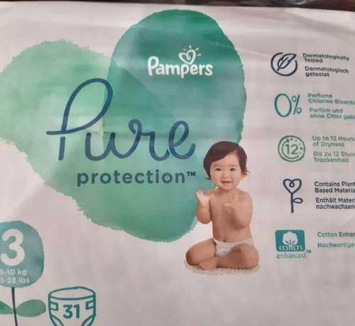 Подгузники Pampers Pure Protection 6-10кг