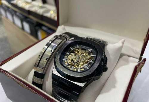 Часы мужские patek philippe механические Skeleton