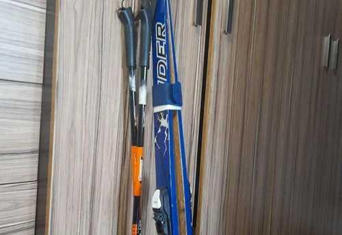 Беговые лыжи 135 см с палками