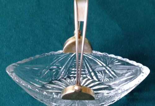 Хрустальная конфетница Богемия серебро 875 проба